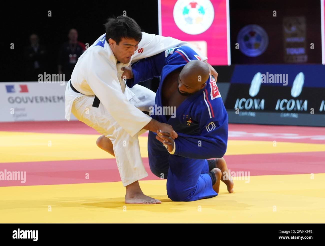 RINER TEDDY of FRANCE AND YUSUPOV ALISHER OF UZBEKISTAN during the Paris Grand Slam 2024, IJF ...