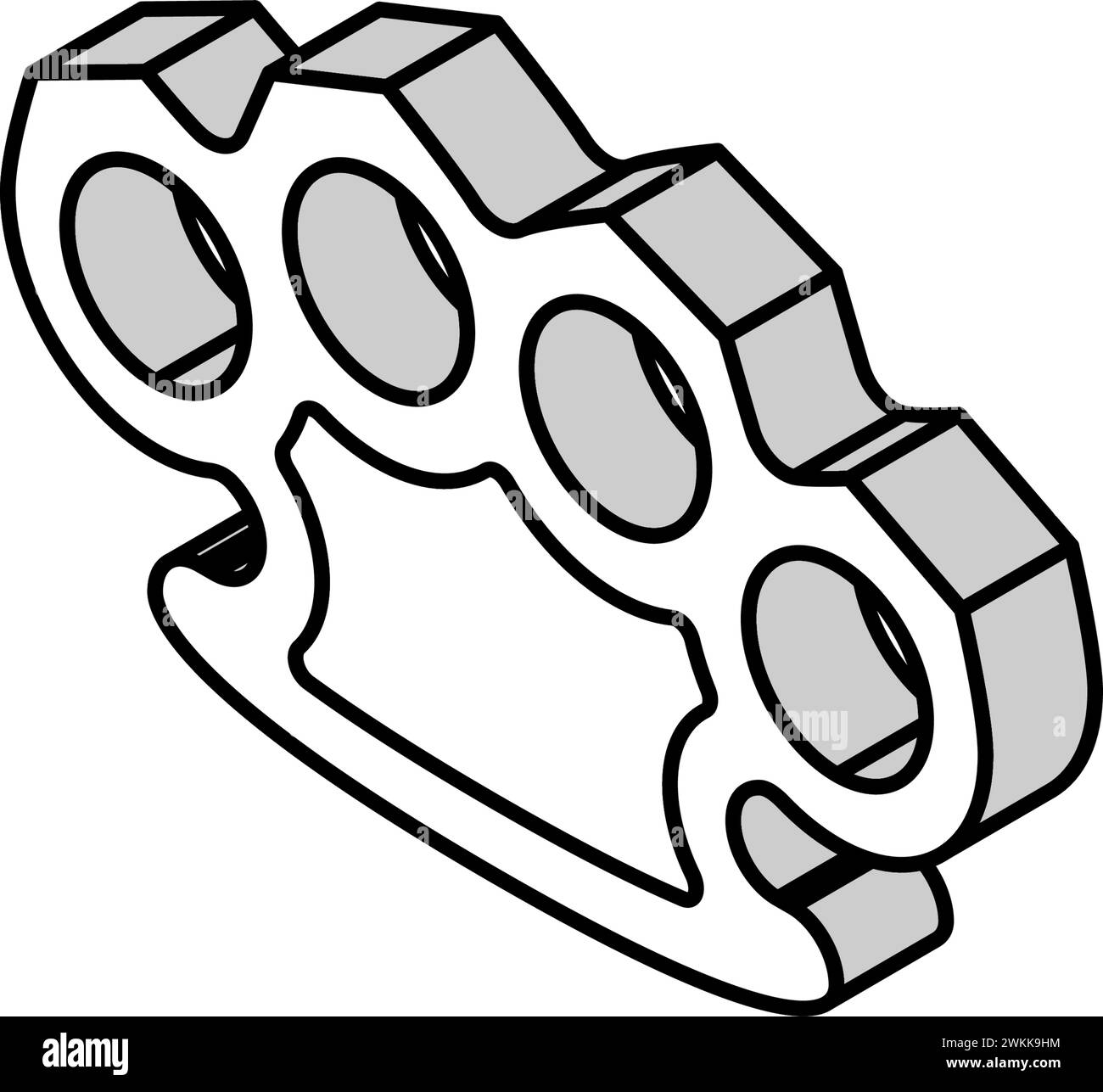 brass knuckles weapon military isometric icon vector illustration Stock ...