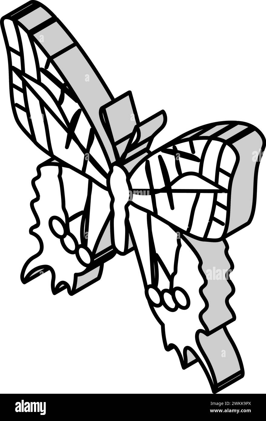 two tailed swallowtail insect isometric icon vector illustration Stock ...