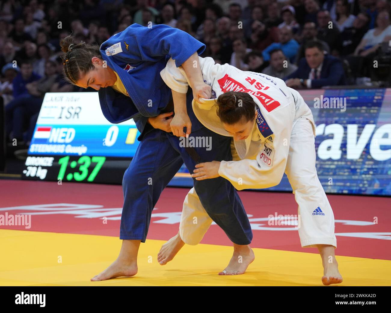 STEENHUIS GUUSJE of NETHERLANDS AND LANIR INBAR OF ISRAEL during the Paris Grand Slam 2024, IJF ...