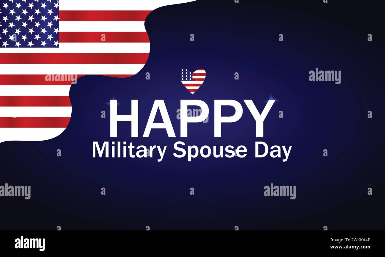 Happy Military Spouse Day Stylish Text With usa flag design Stock ...