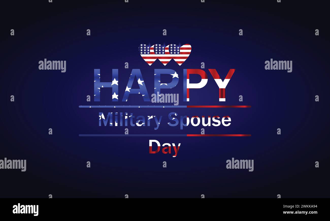 Happy Military Spouse Day Stylish Text With usa flag design Stock ...