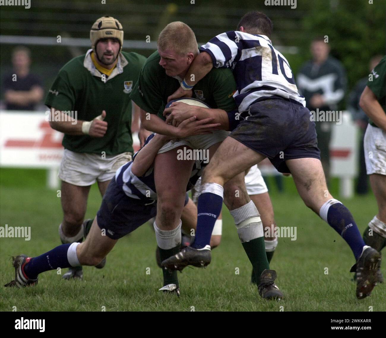 HAWICK V HERIOTS, 14/10/00. Hawick's Ian Elliot is brought down by ...