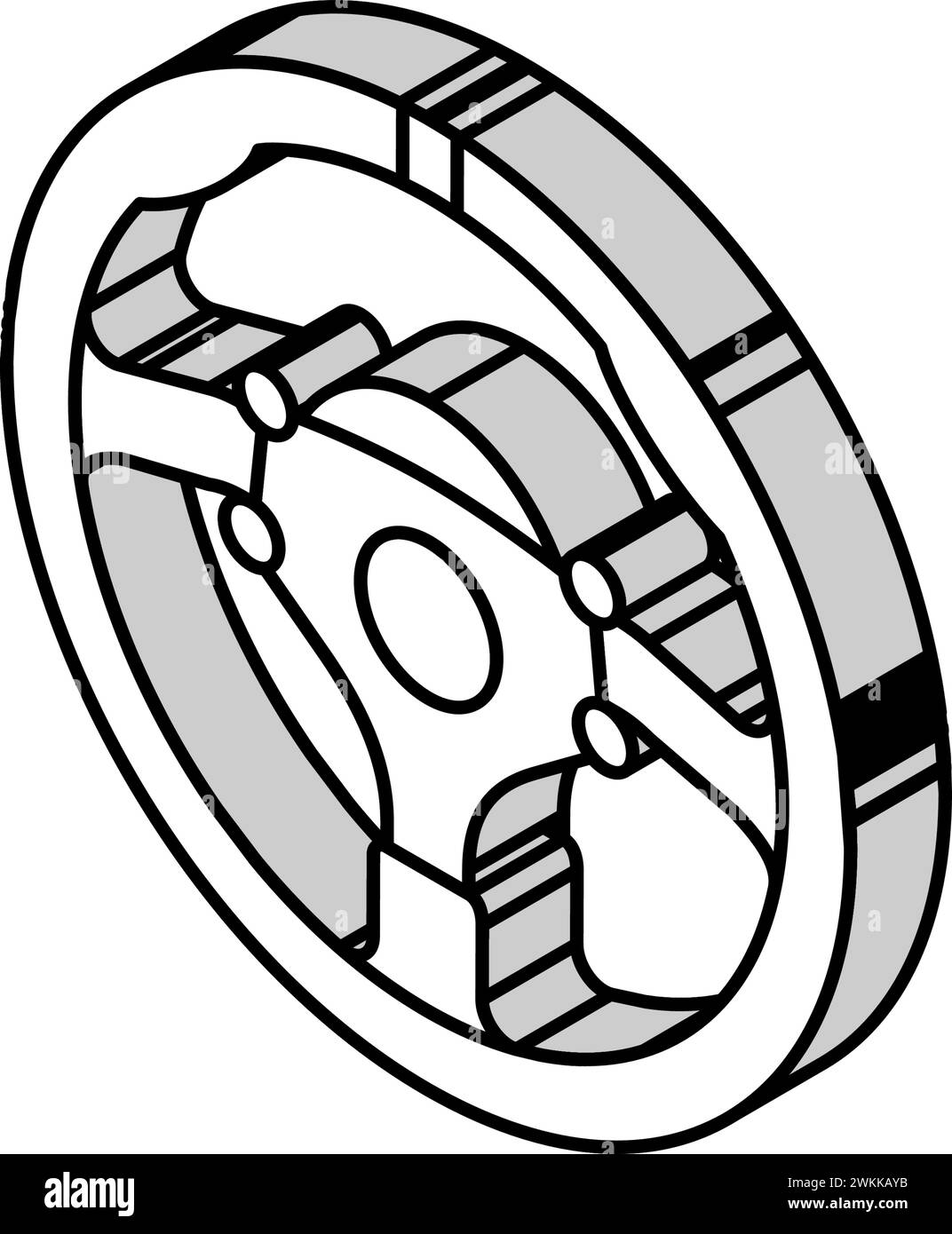 steering wheel vehicle auto isometric icon vector illustration Stock ...