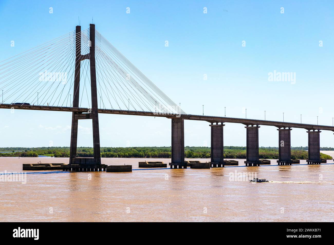 Rosario - Victoria bridge over Parana River in Rosario city, Santa Fe ...