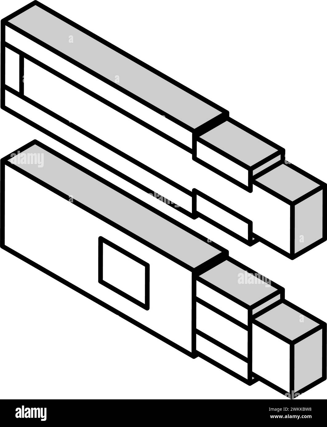 drawer slide hardware furniture fitting isometric icon vector ...