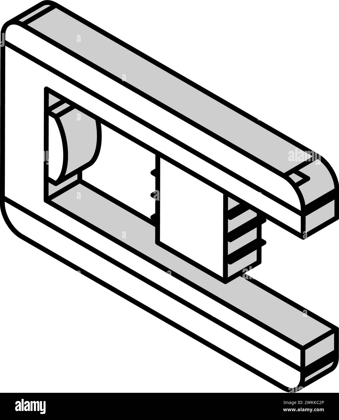 glass shelf bracket hardware furniture fitting isometric icon vector ...