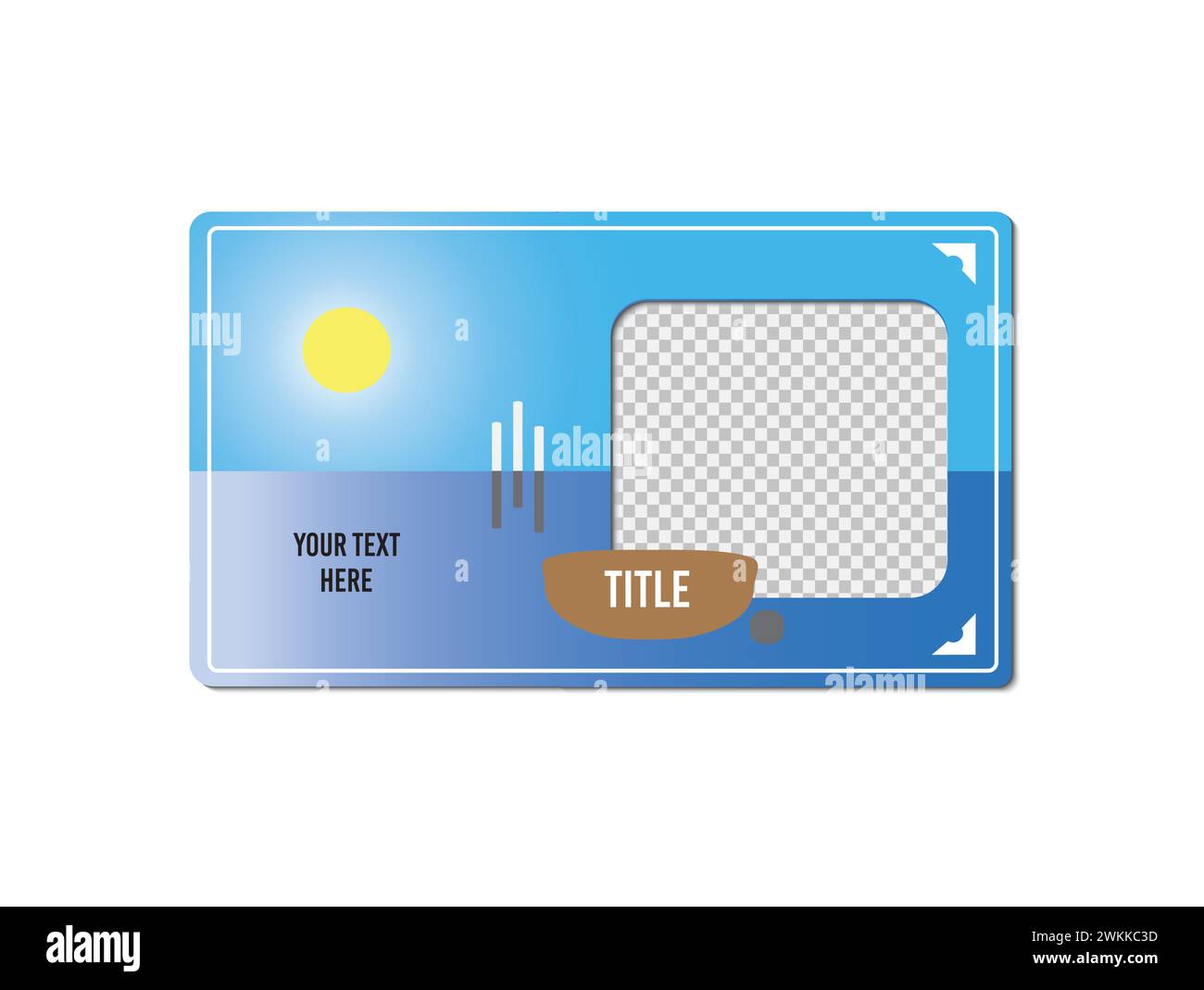 Sea nautical themed ID card style photo frame template. Editable for ...