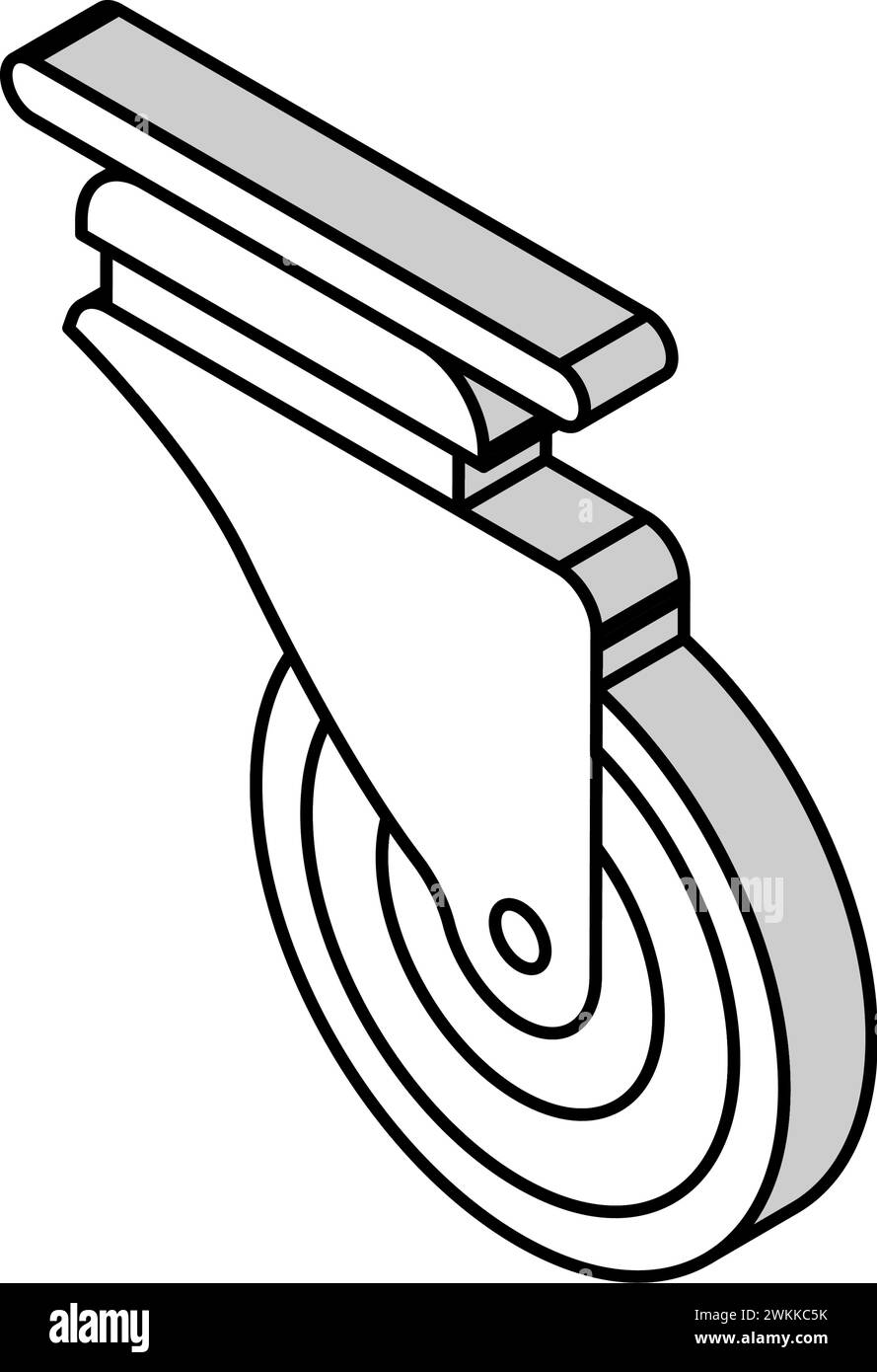 casters wheel hardware furniture fitting isometric icon vector ...