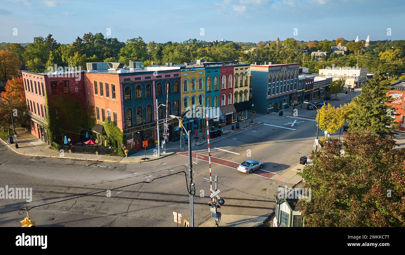 Aerial View of Historic Main Street, Small Town America Stock Photo - Alamy