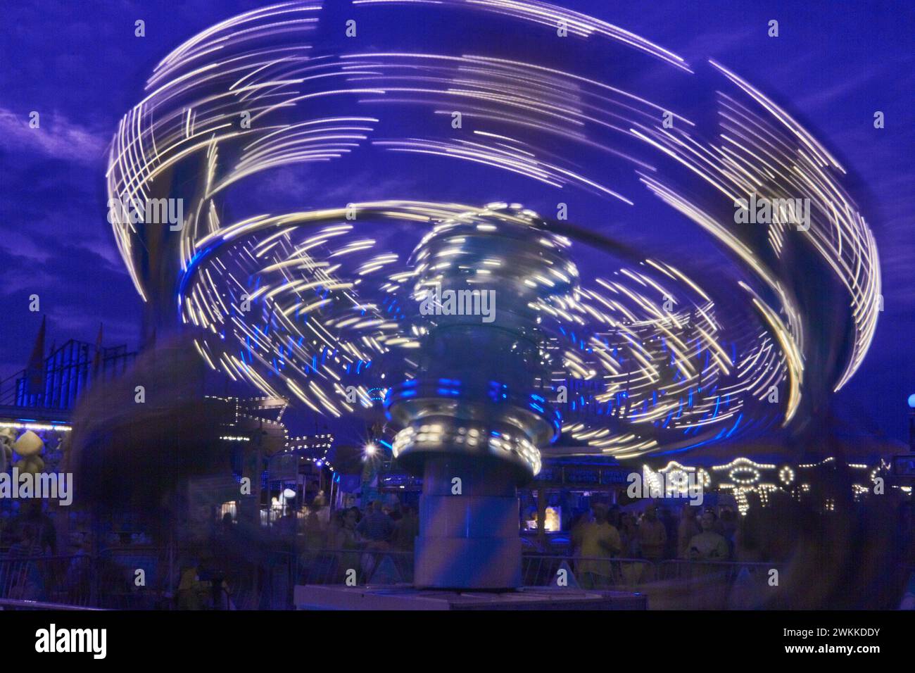 Infrared Fairground Light Trails at Night - Long Exposure Carousel ...