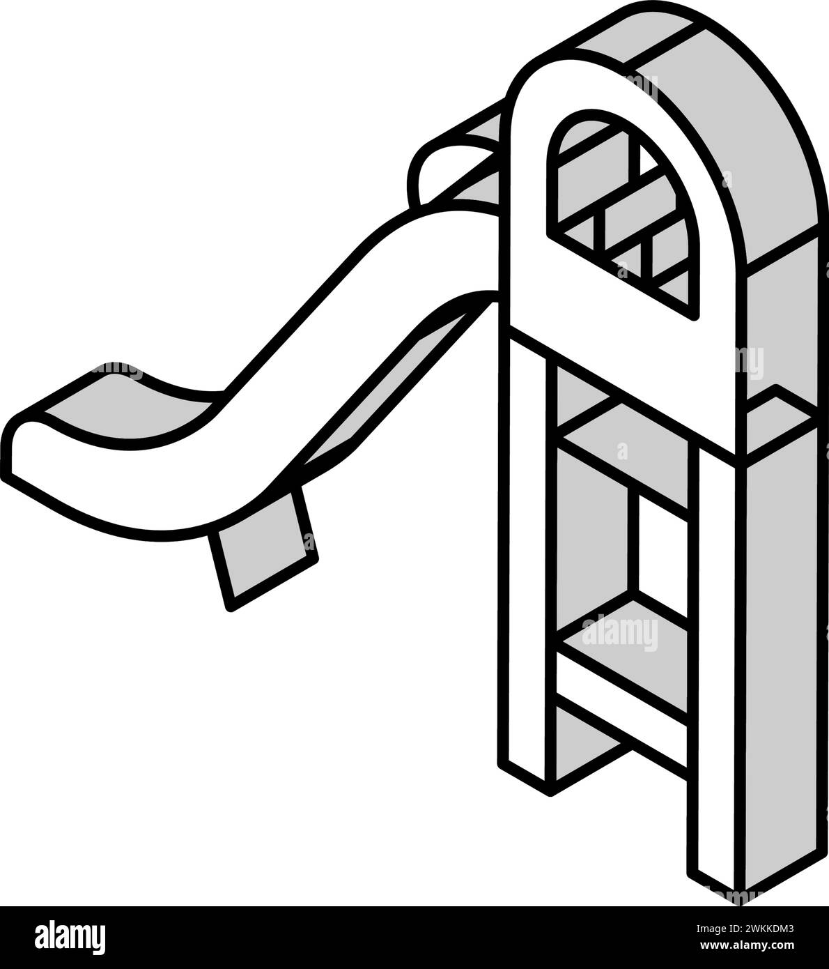 open slide park outdoor kid play isometric icon vector illustration ...