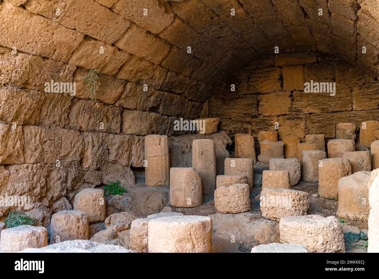 Many fragments of ancient Greek columns Stock Photo - Alamy