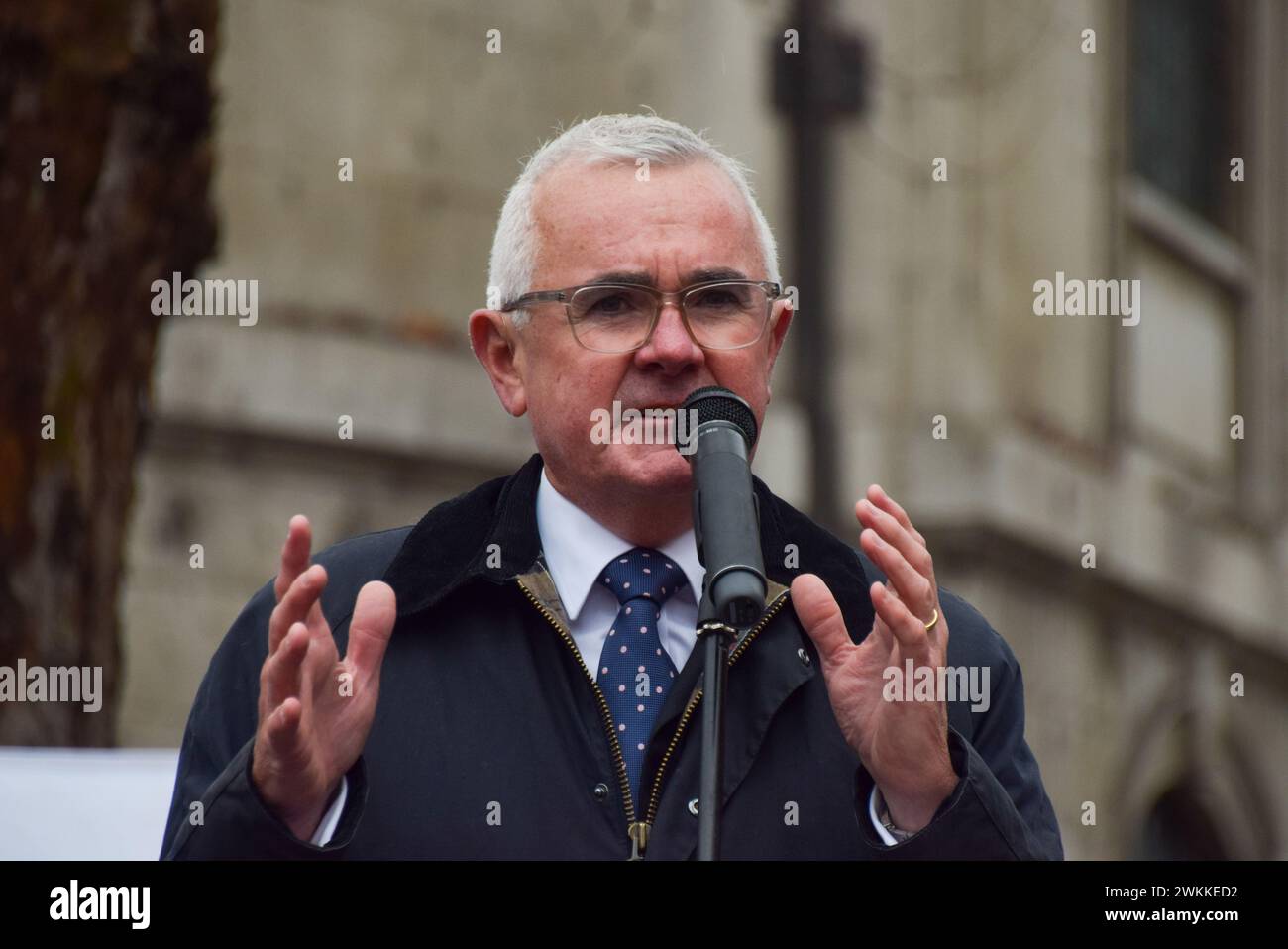 London, England, UK. 21st Feb, 2024. Australian MP ANDREW WILKIE gives ...