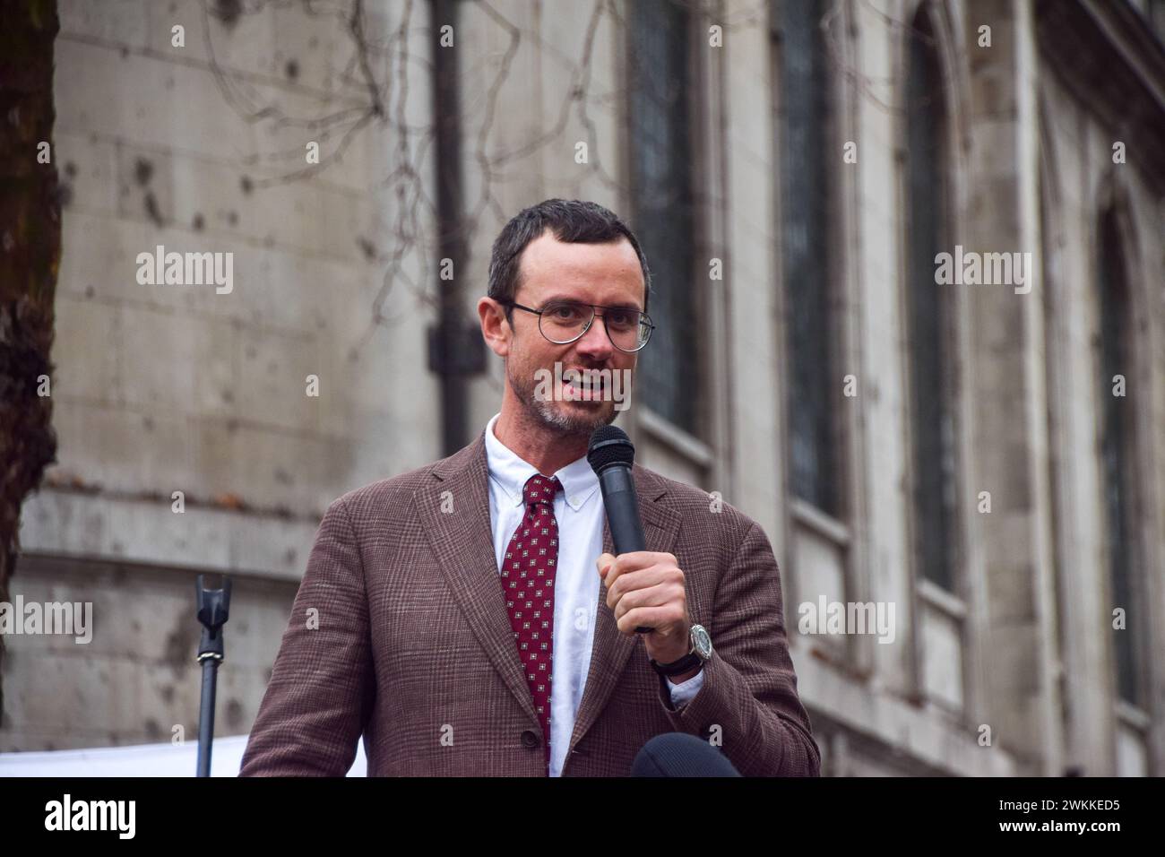 London, England, UK. 21st Feb, 2024. Assange's brother GABRIEL SHIPTON ...