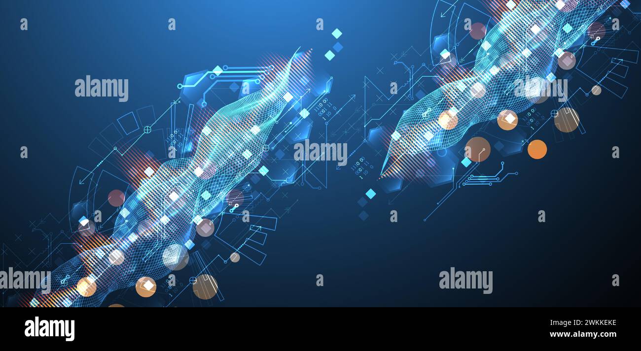 Big Data. Abstract digital futuristic vector illustration on technology background. Data mining ...