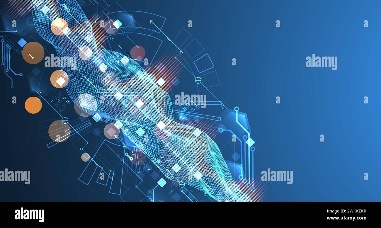 Big Data. Abstract digital futuristic vector illustration on technology background. Data mining ...