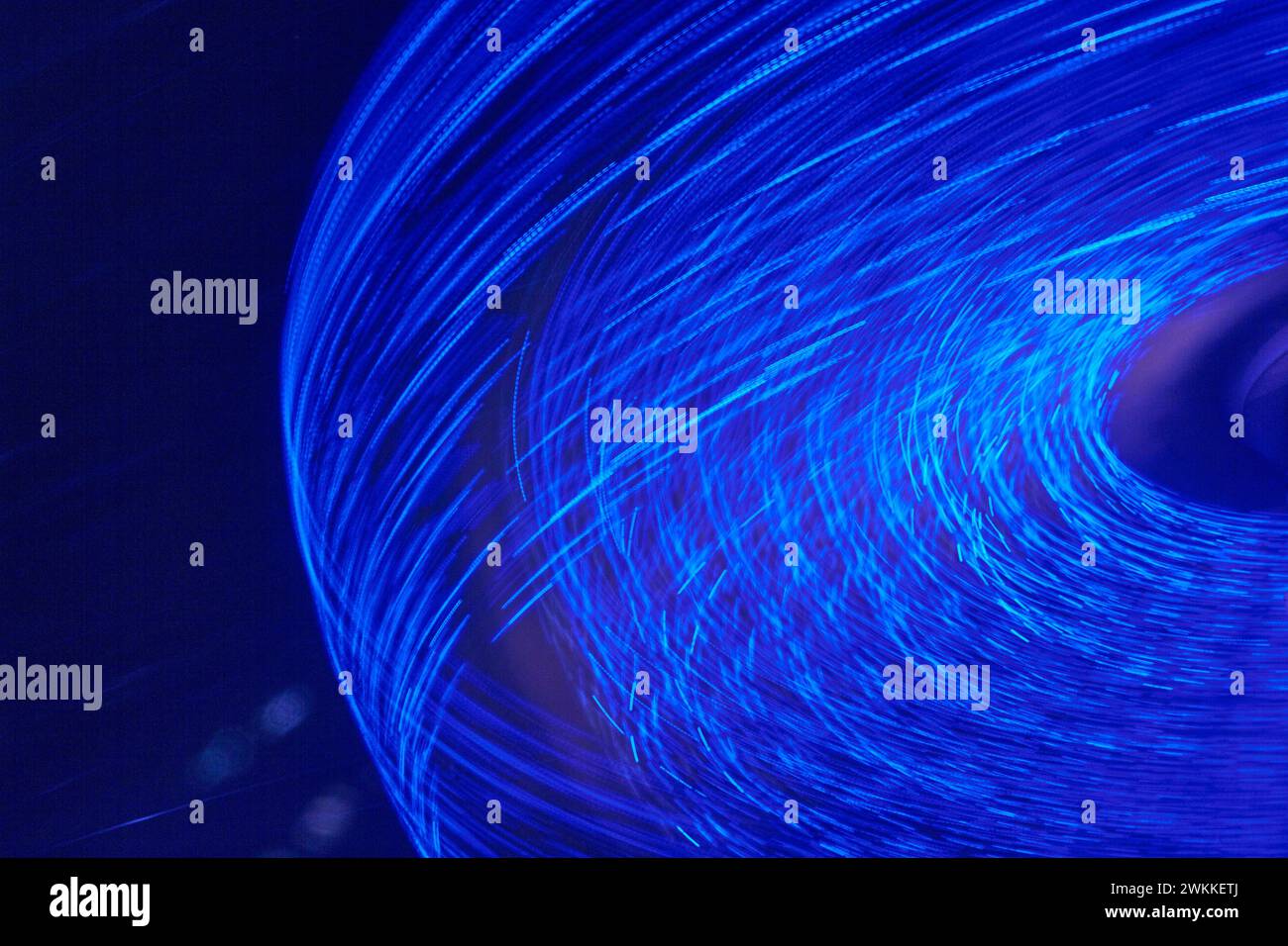 Infrared Dynamic Blue Light Trails at Amusement Park - Long Exposure ...