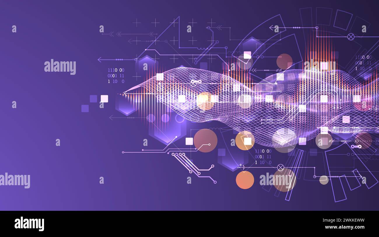 Big Data. Abstract digital futuristic vector illustration on technology background. Data mining ...