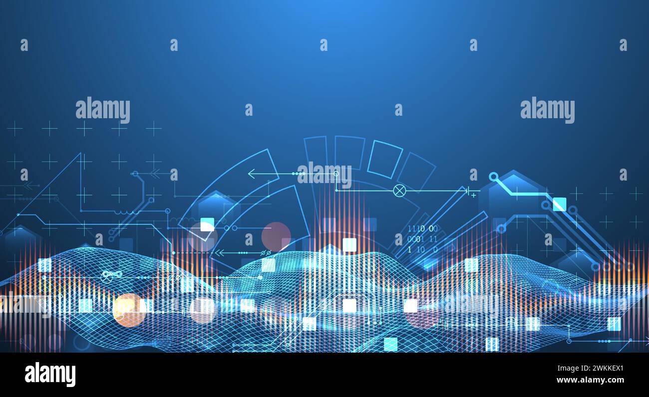 Big Data. Abstract digital futuristic vector illustration on technology background. Data mining ...