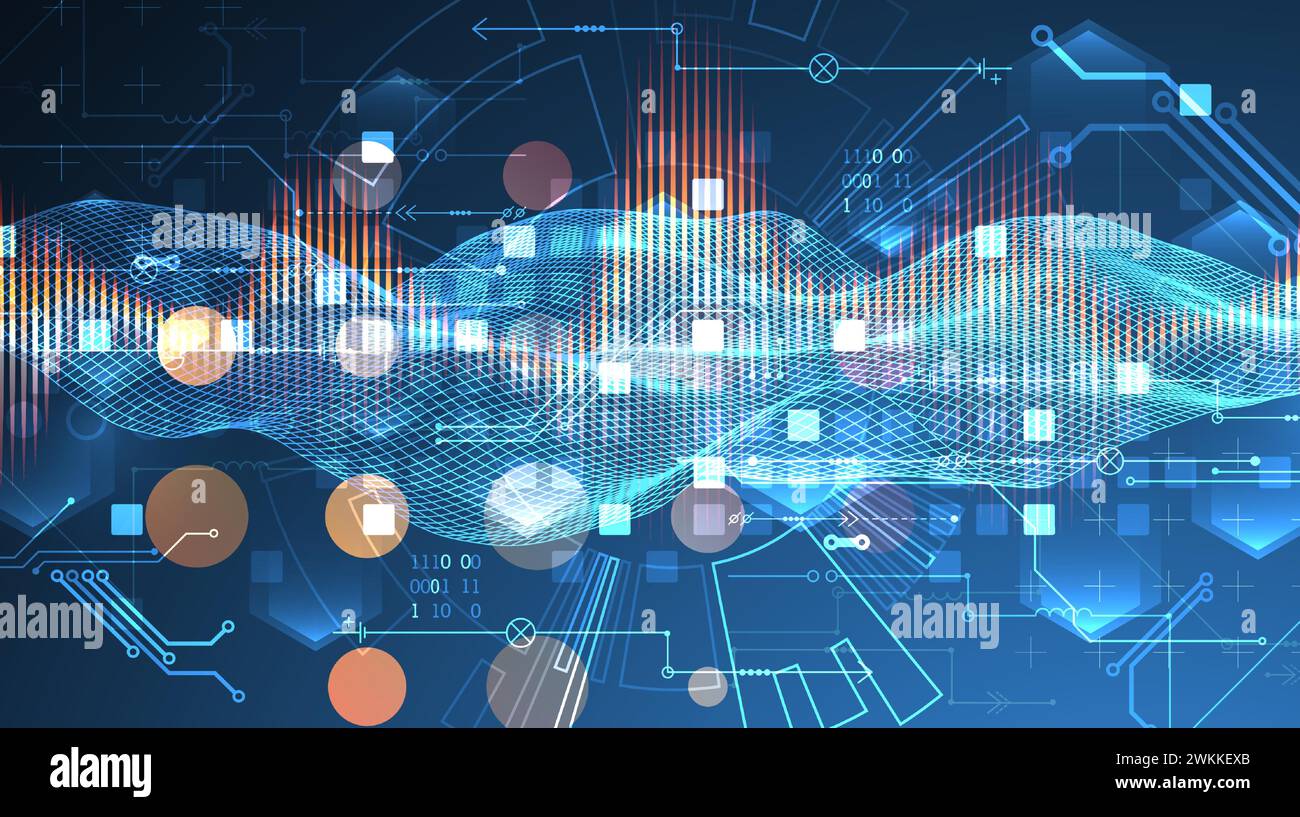 Big Data. Abstract digital futuristic vector illustration on technology background. Data mining ...