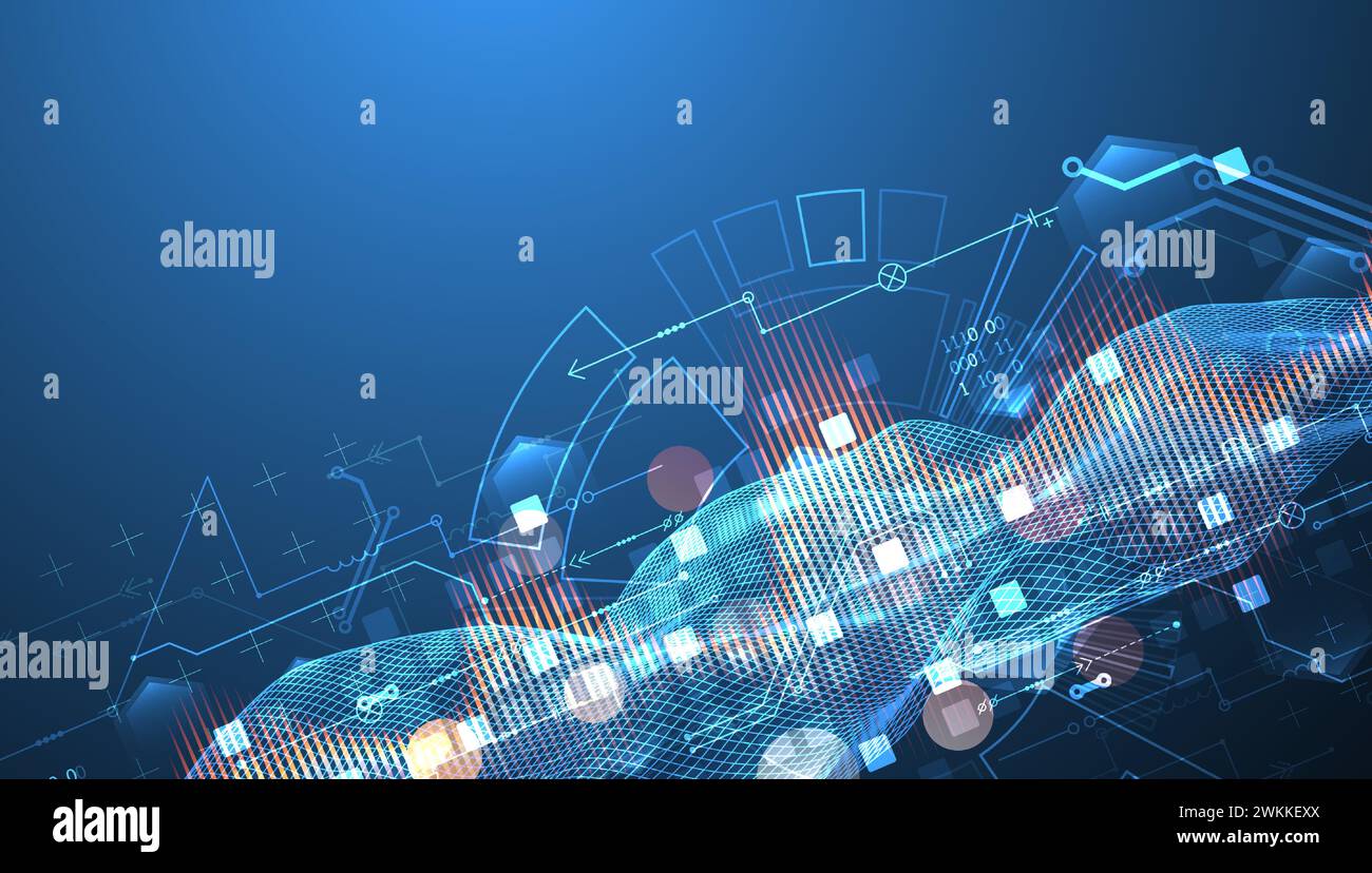 Big Data. Abstract digital futuristic vector illustration on technology background. Data mining ...