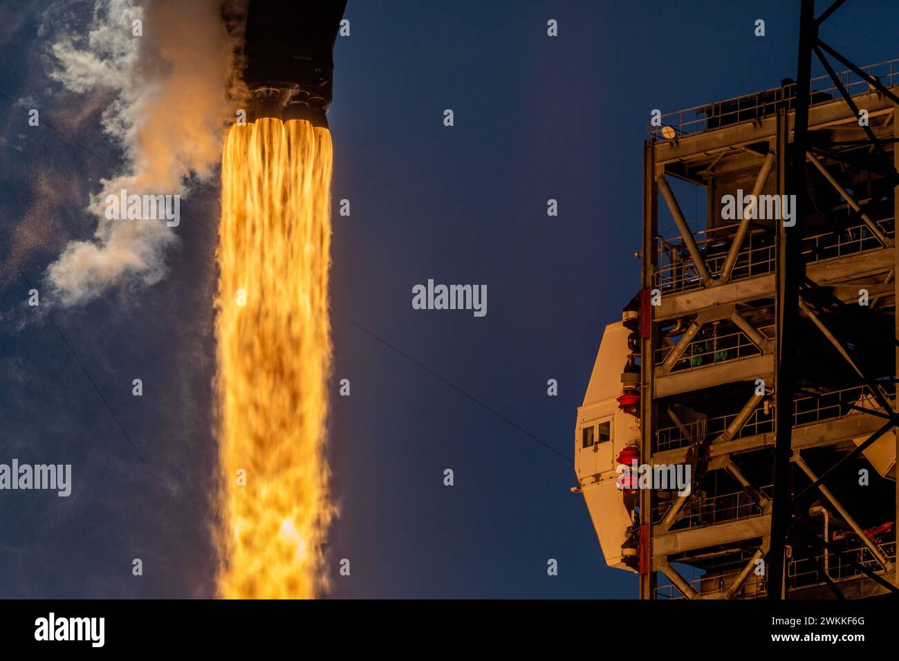 Cape Canaveral, USA. 20th Feb, 2024. Remote camera close up launch ...