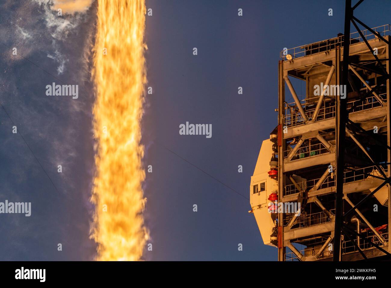 Cape Canaveral, USA. 20th Feb, 2024. Remote camera close up launch ...