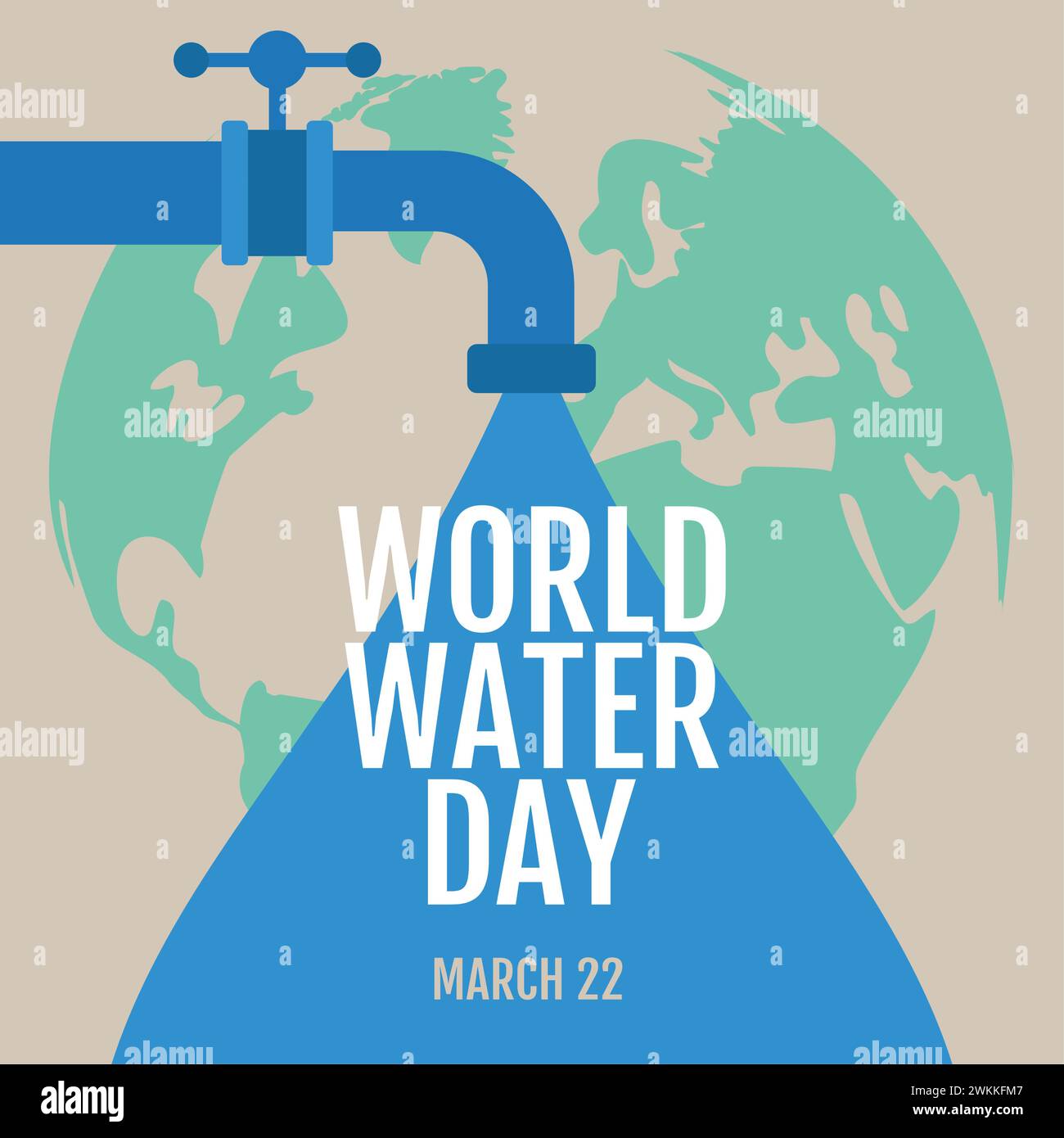 Isolated open water faucet World water day Vector Stock Vector Image ...