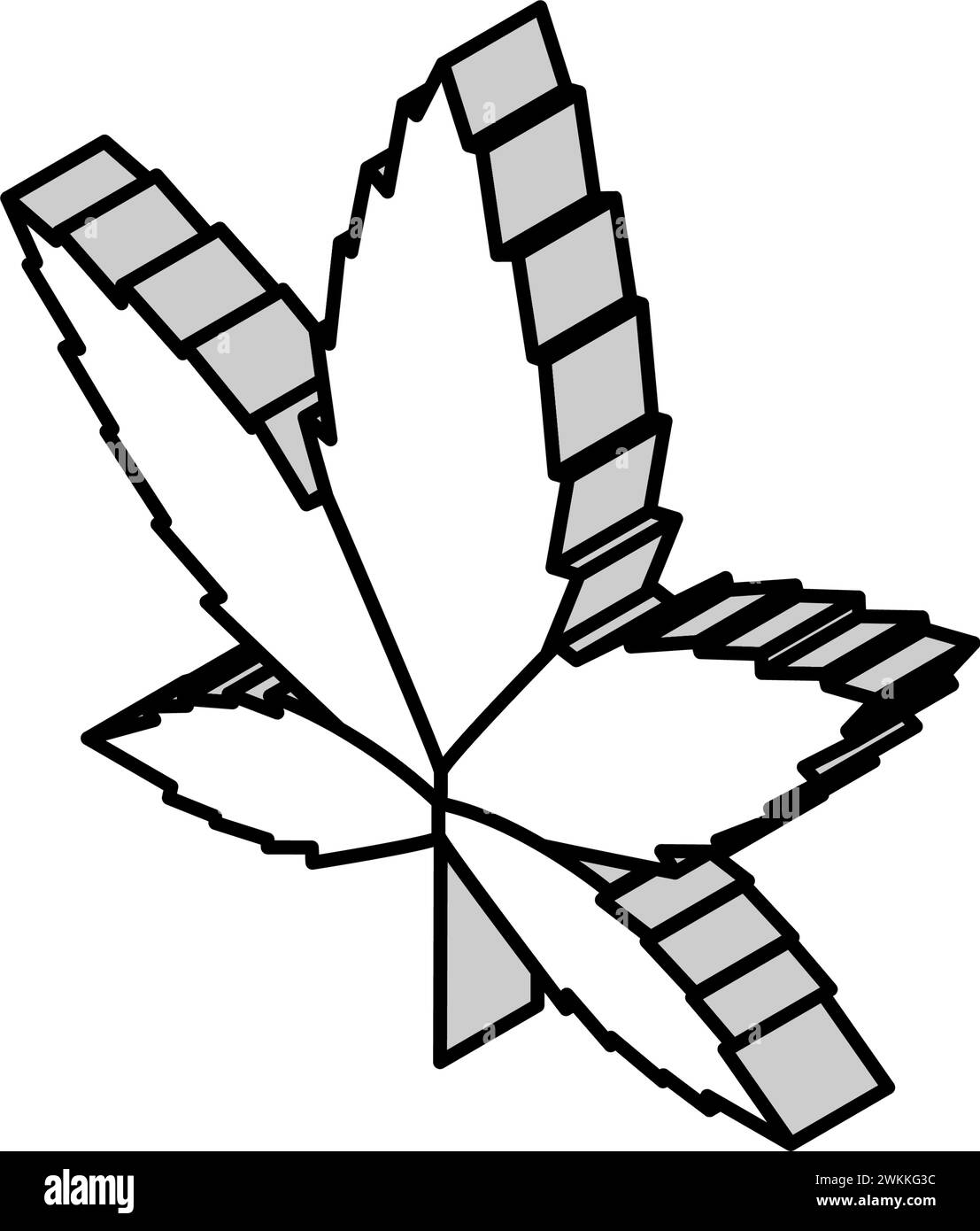 cannabis plant leaf hemp isometric icon vector illustration Stock ...