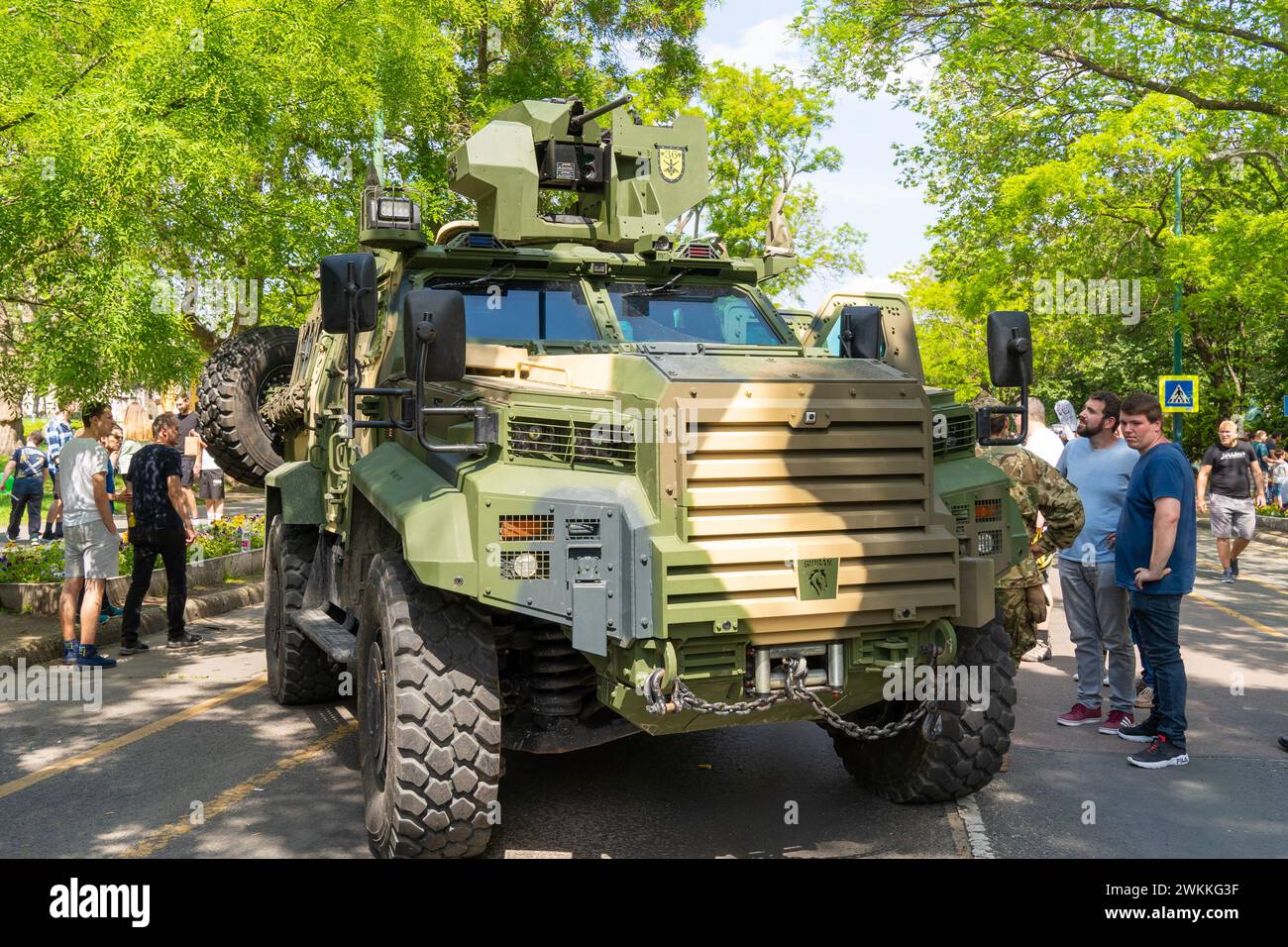 Camouflaged new modern Gidran 4x4 MRAP armored fighting vehicle in ...