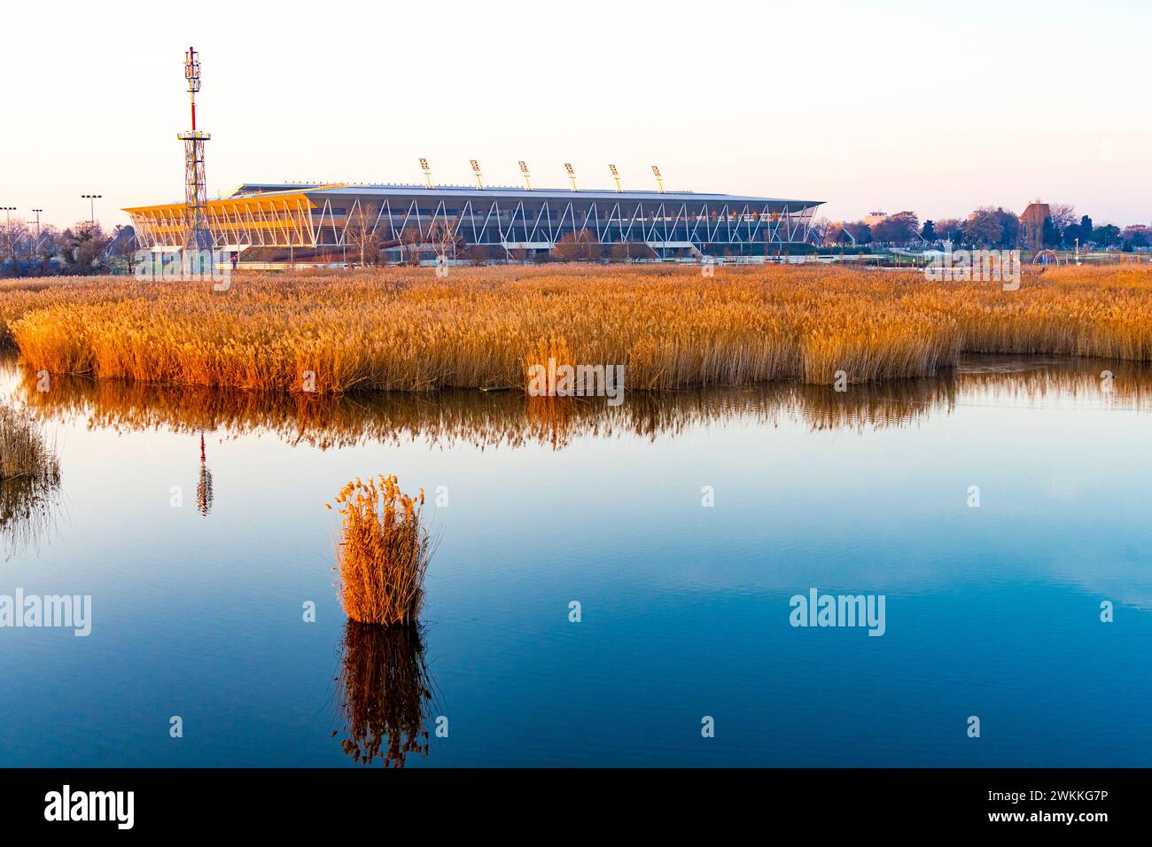Sosto Stadium, the stadium of the local football team (Videoton) in the ...