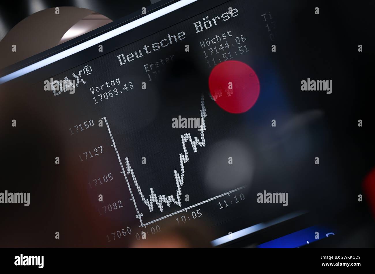 PRODUCTION - 21 February 2024, Hesse, Frankfurt/Main: The German share ...
