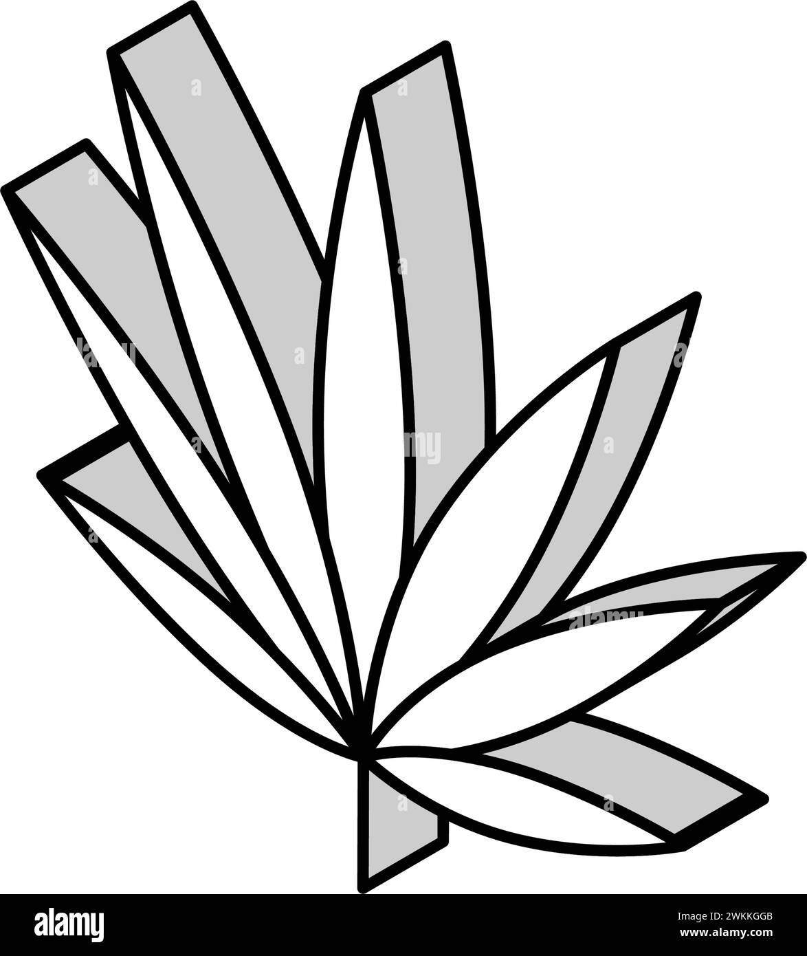 cannabis leaf weed hemp isometric icon vector illustration Stock Vector ...