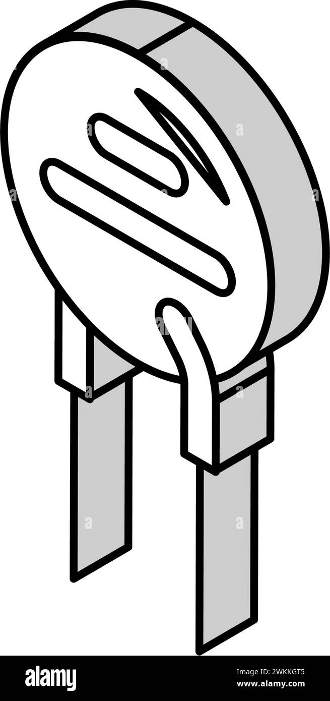 thermistor electronic component isometric icon vector illustration ...