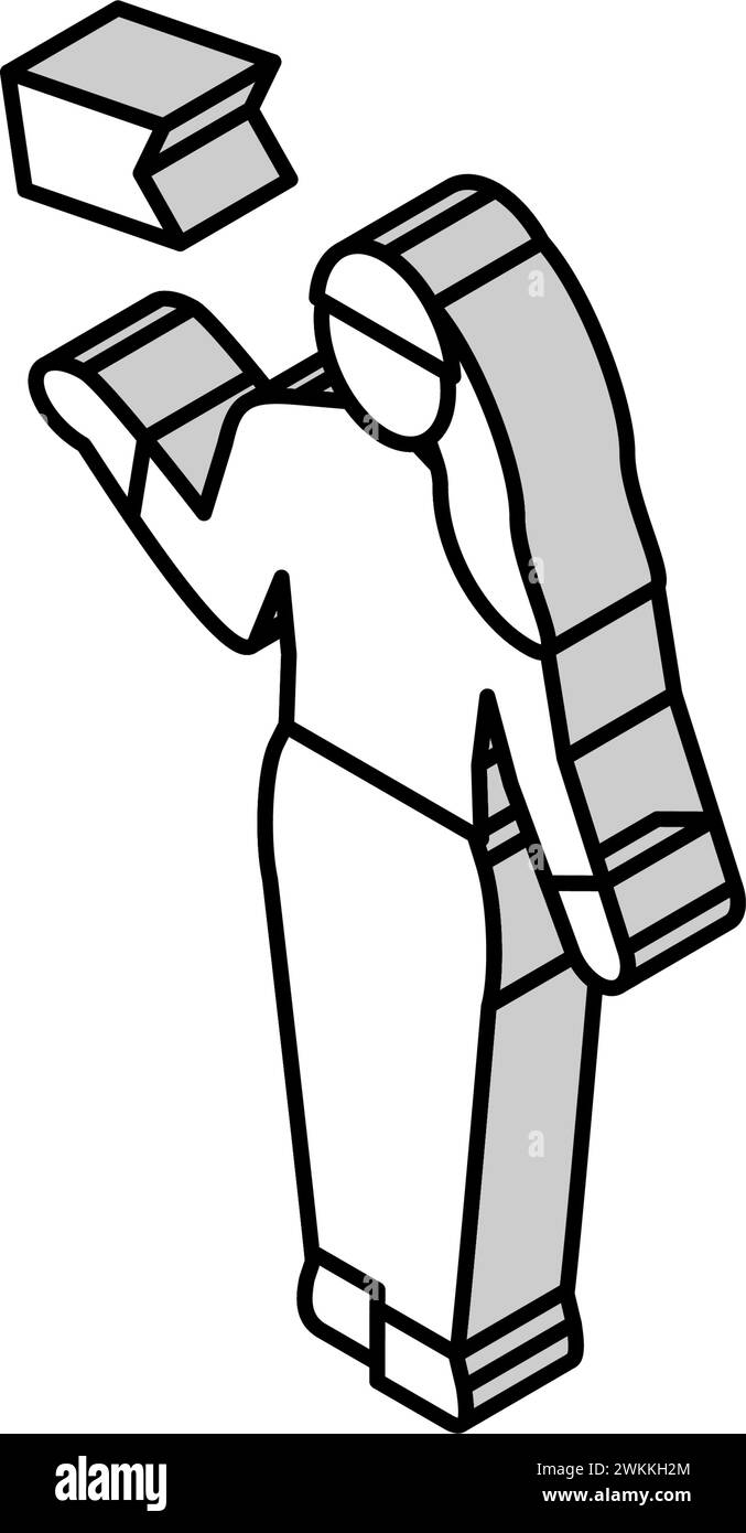 female leadership feminism woman isometric icon vector illustration ...