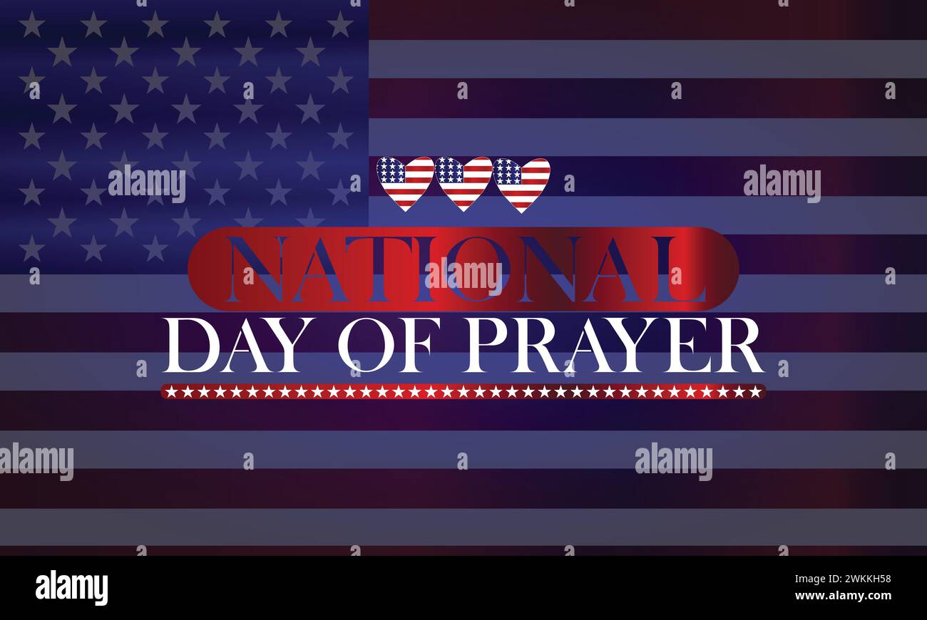 National Day Of Prayer Stylish Text With usa flag background design ...