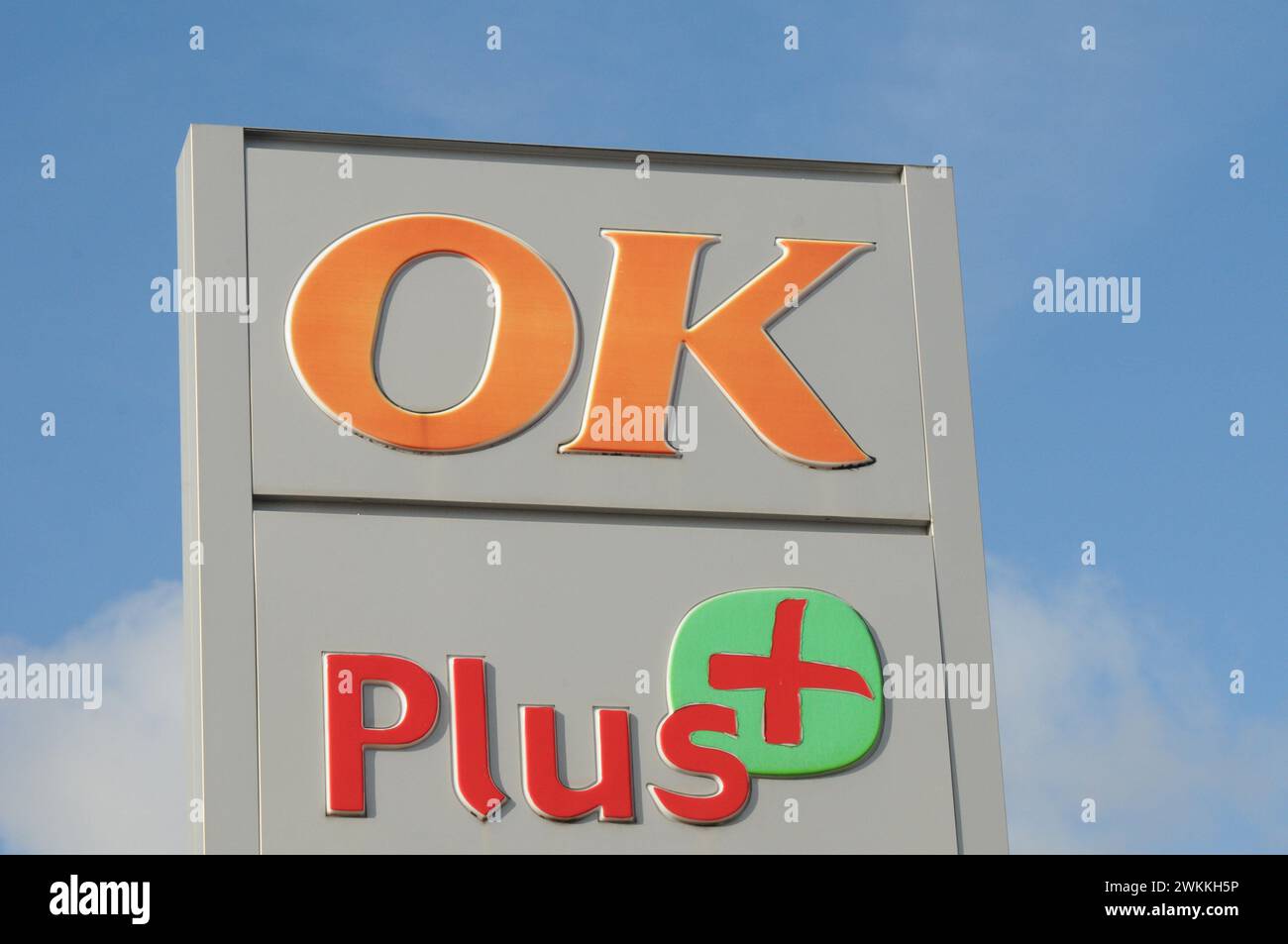 Copenhagen, Denmark /21 February 2024/. OK petrol station in danish ...