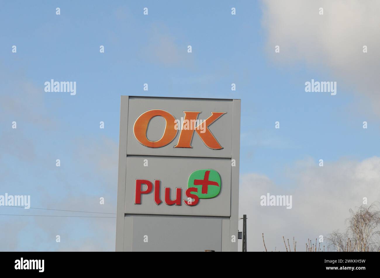 Copenhagen, Denmark /21 February 2024/. OK petrol station in danish ...