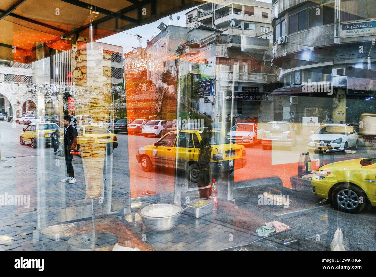 Syria, Hama, old town, shawarma Stock Photo - Alamy