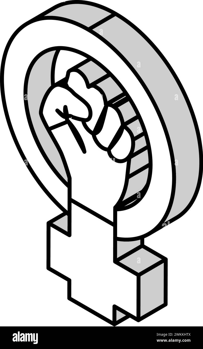 woman power fist feminism isometric icon vector illustration Stock ...