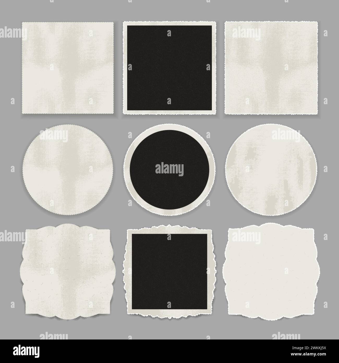 Vintage Old Textured Square and Circle Papers frames. Grunge background ...