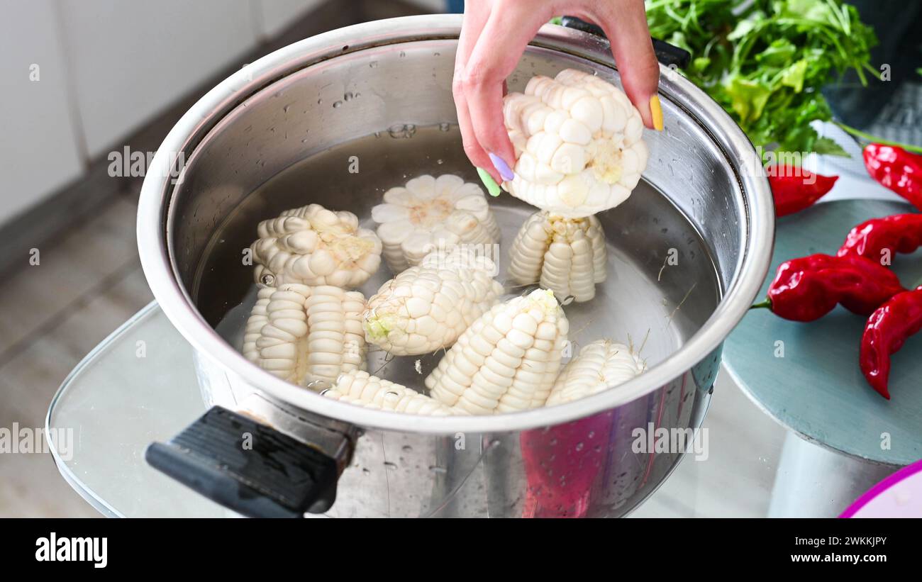 Corn cob boiling in pot hi-res stock photography and images - Alamy