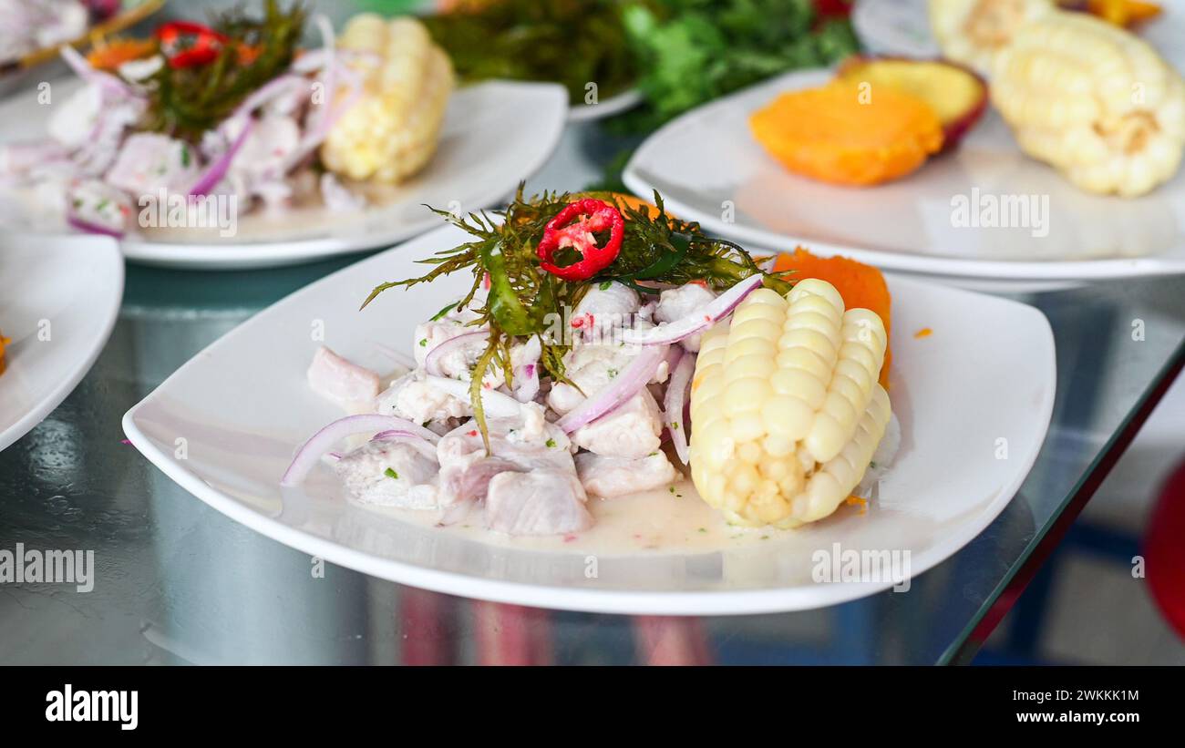 ceviche, seafood dish, peruvian cuisine Stock Photo - Alamy