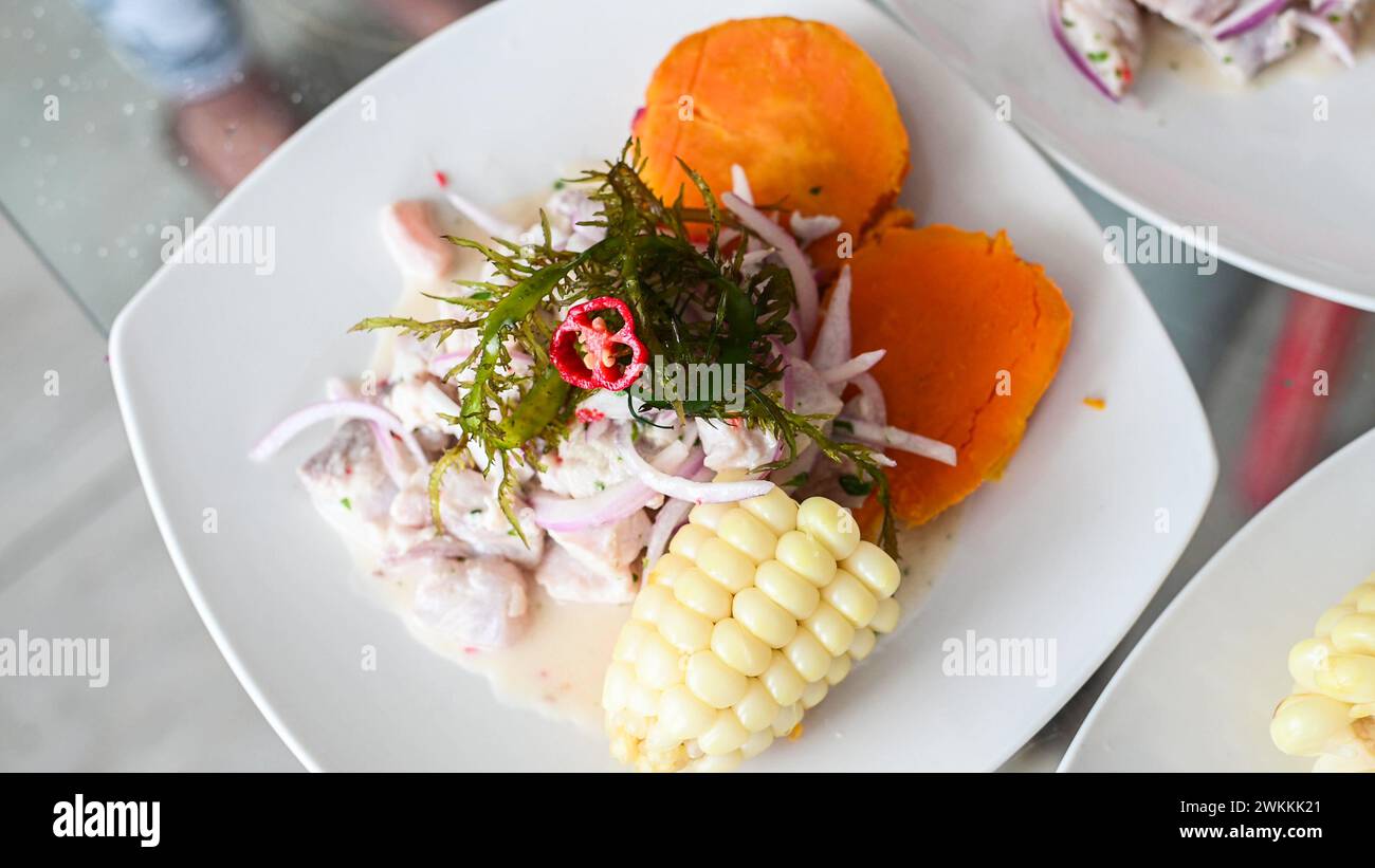 ceviche, seafood dish, peruvian cuisine Stock Photo - Alamy