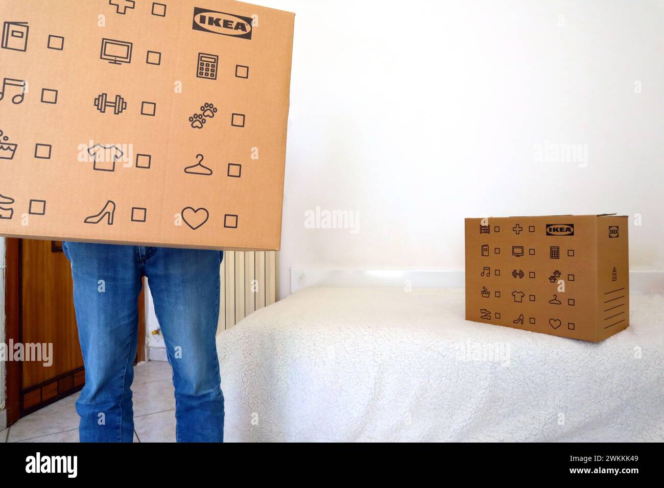 IKEA cardboard boxes used during the move. IKEA is the world's largest ...