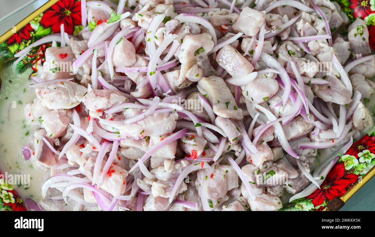 ceviche, seafood dish, peruvian cuisine Stock Photo - Alamy