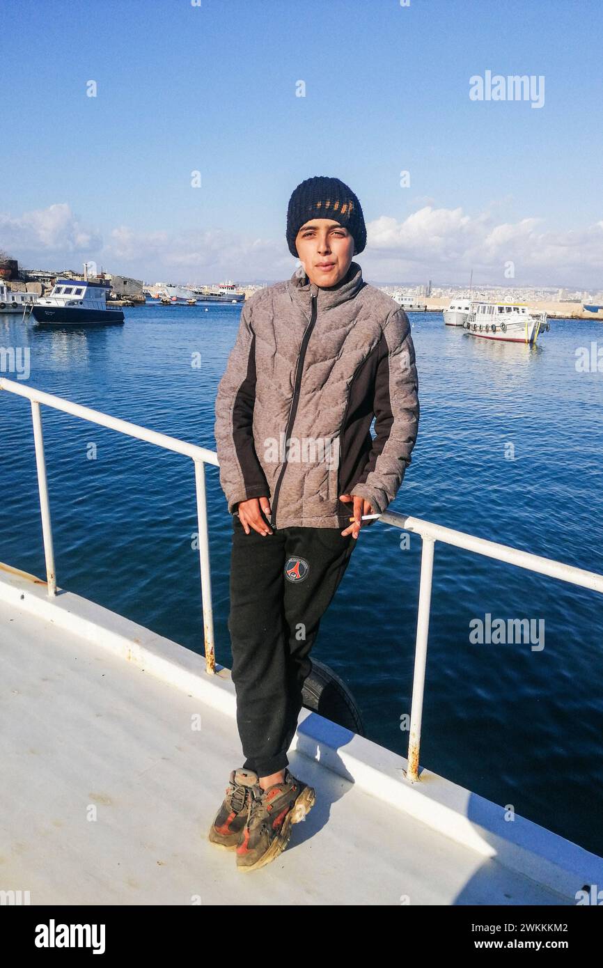 Syria, Arwad island, little boy smoking a cigarette Stock Photo - Alamy