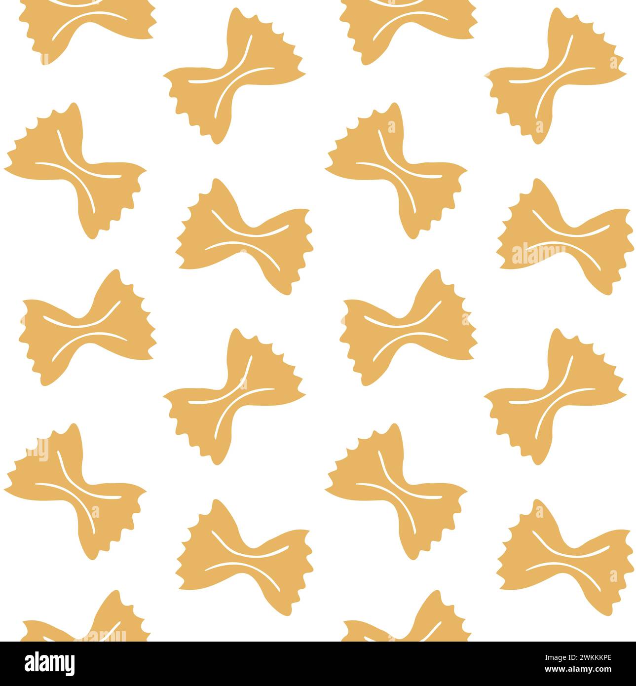 Vector seamless pattern of hand drawn sketch doodle yellow macaroni ...