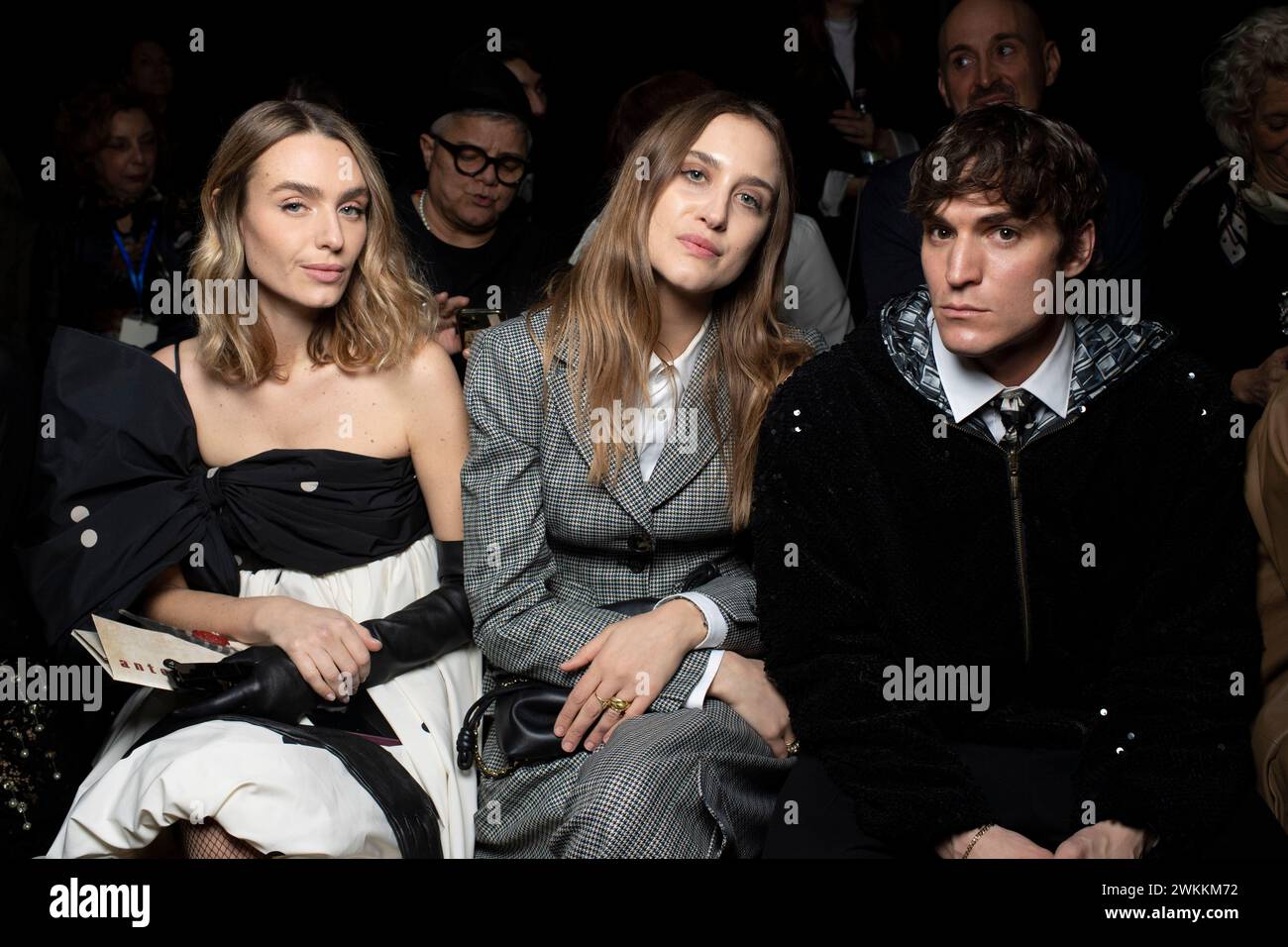 Italy. 21st Feb, 2024. Chiara Baratello, Michela D'Angelo, Andrea Faccio Milan Fashion Week ...